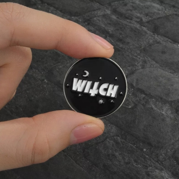 Jewelry | 525 Witch Badge Upside Down Cross Pin | Poshmark